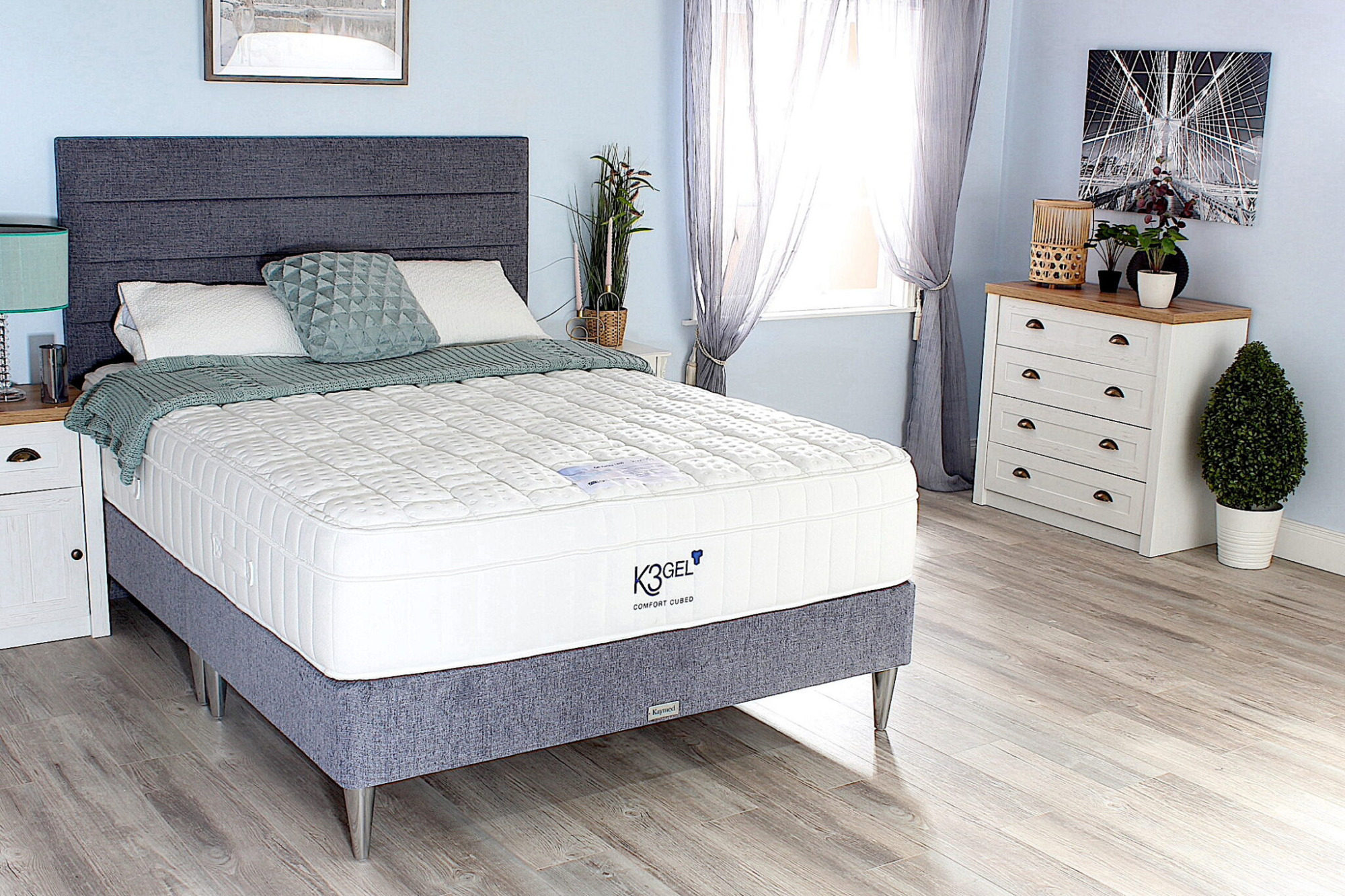 King Koil Flex Top Low Profile Silver Tapered Leg Base - Beechmount ...