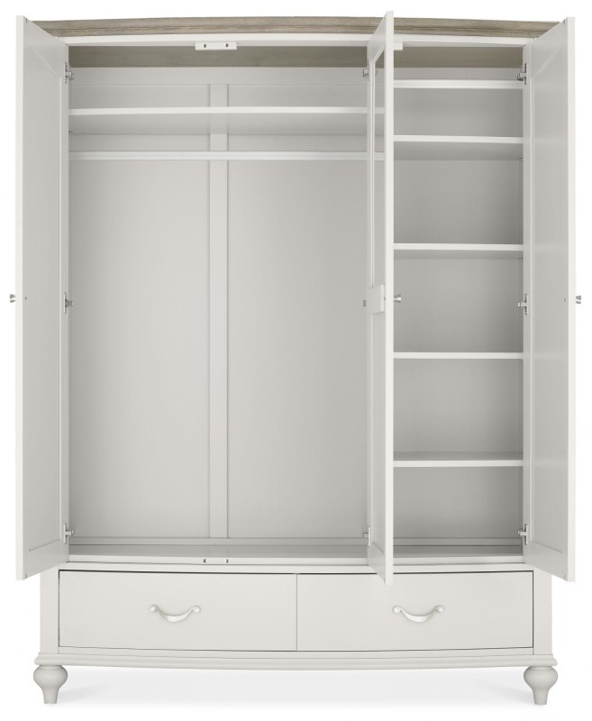 Bentley Designs Montreux Grey Washed Oak & Soft Grey Triple Wardrobe ...